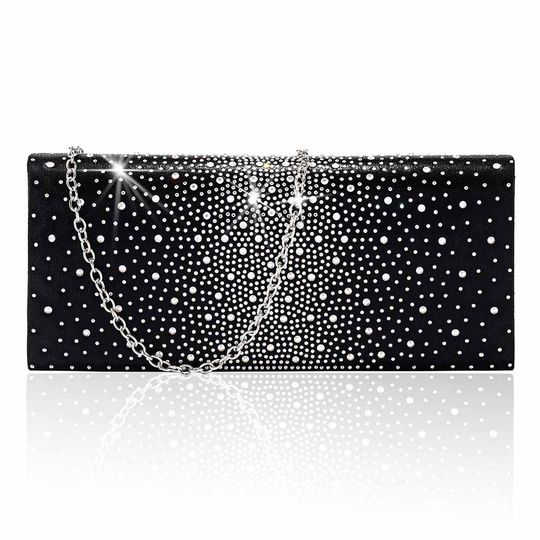 Yokawe Women Clutch Purse Sparkling Rhinestone Evening Bag Wedding Formal Party Prom Handbag (Pink)