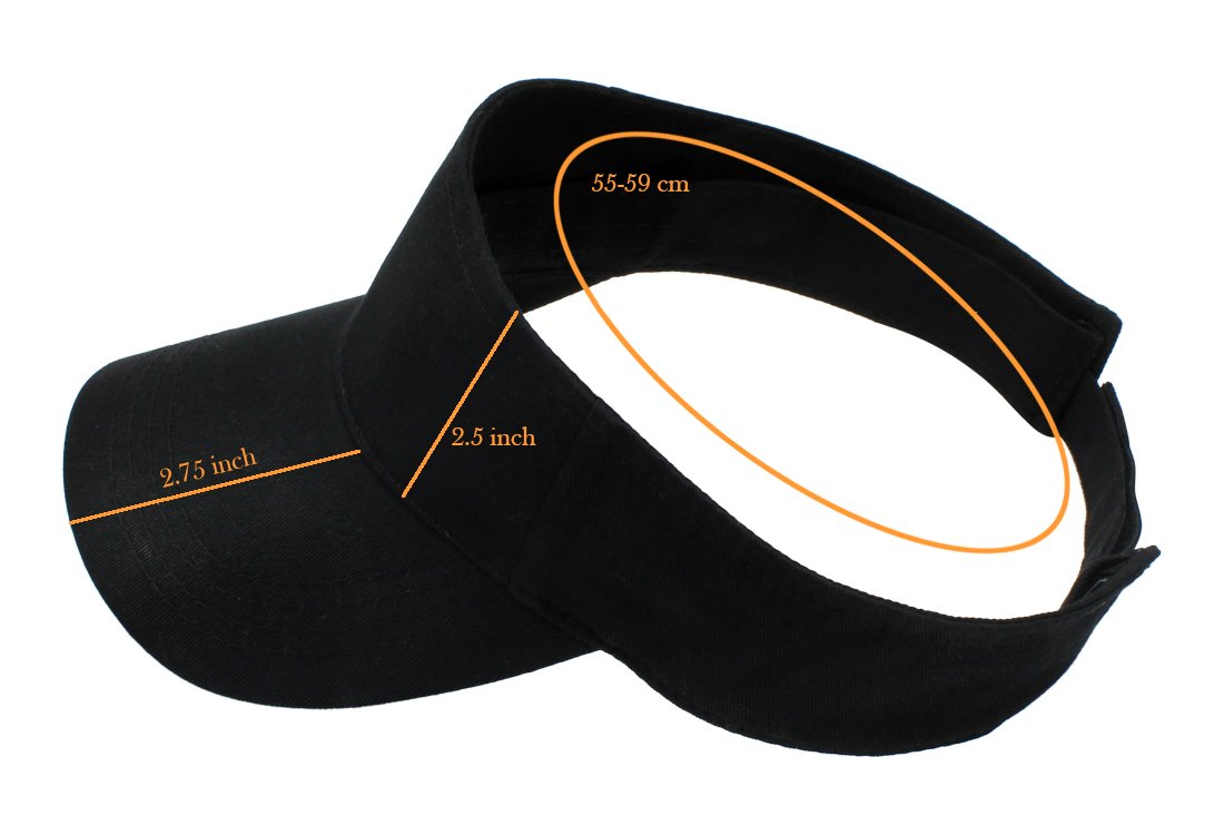 Top Level Sun Sports Visor Men Women - One Size Cap Hat, BLK