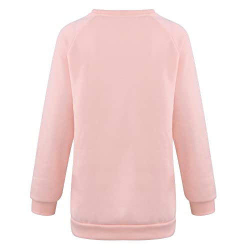 Womens Fashion Christmas Print Tops Round Neck Autumn and Winter Pullover Long Sleeve Sweatshirt