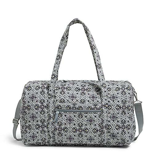Vera Bradley Women's Cotton Lay Flat Travel Duffle Bag, Plaza Tile, One Size