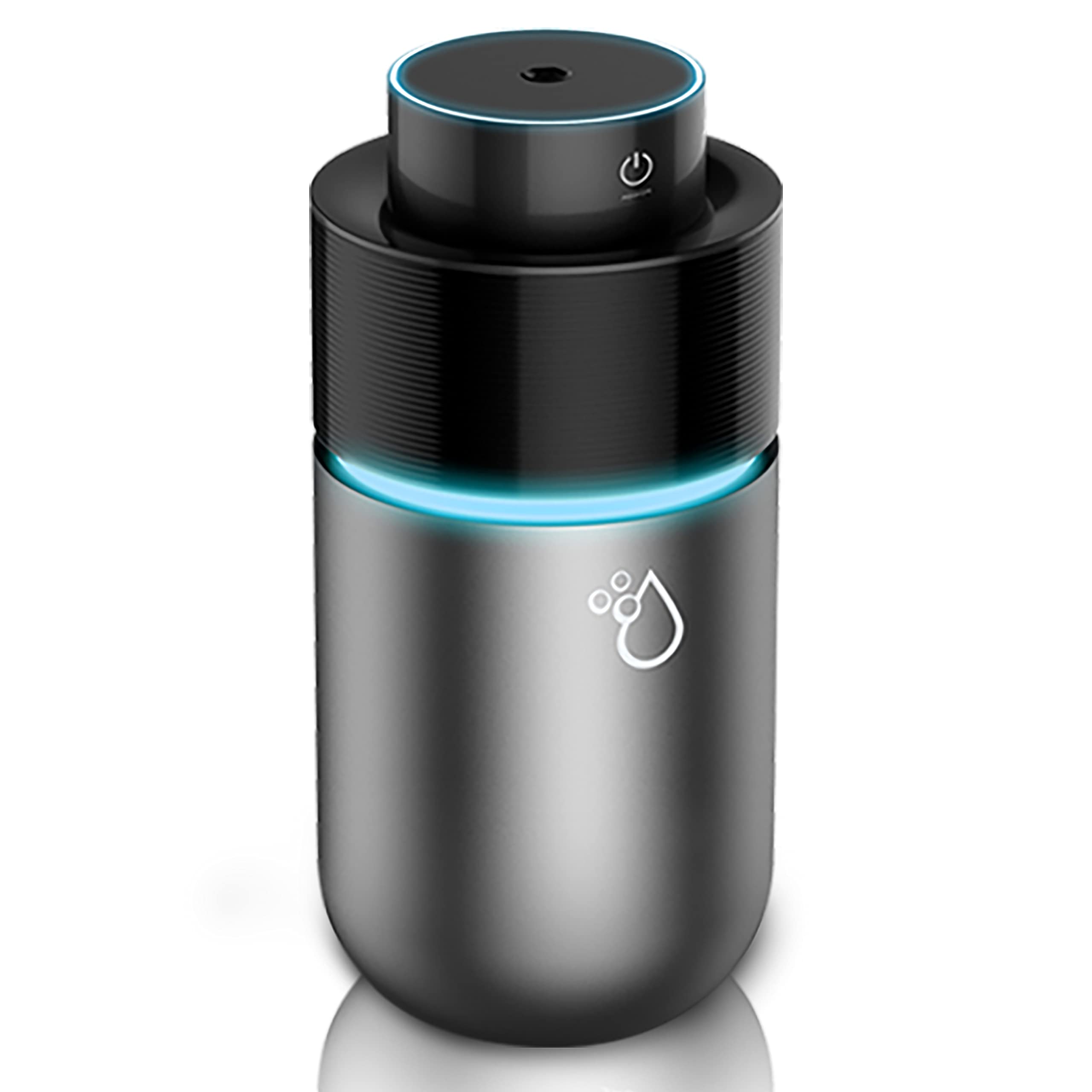 Vyaime Car Diffuser Car Humidifier, USB Essential Oil Diffusers 7 Colors LED Lights 200mL Big Capacity Aromatherapy Diffuser(Black-Grey)
