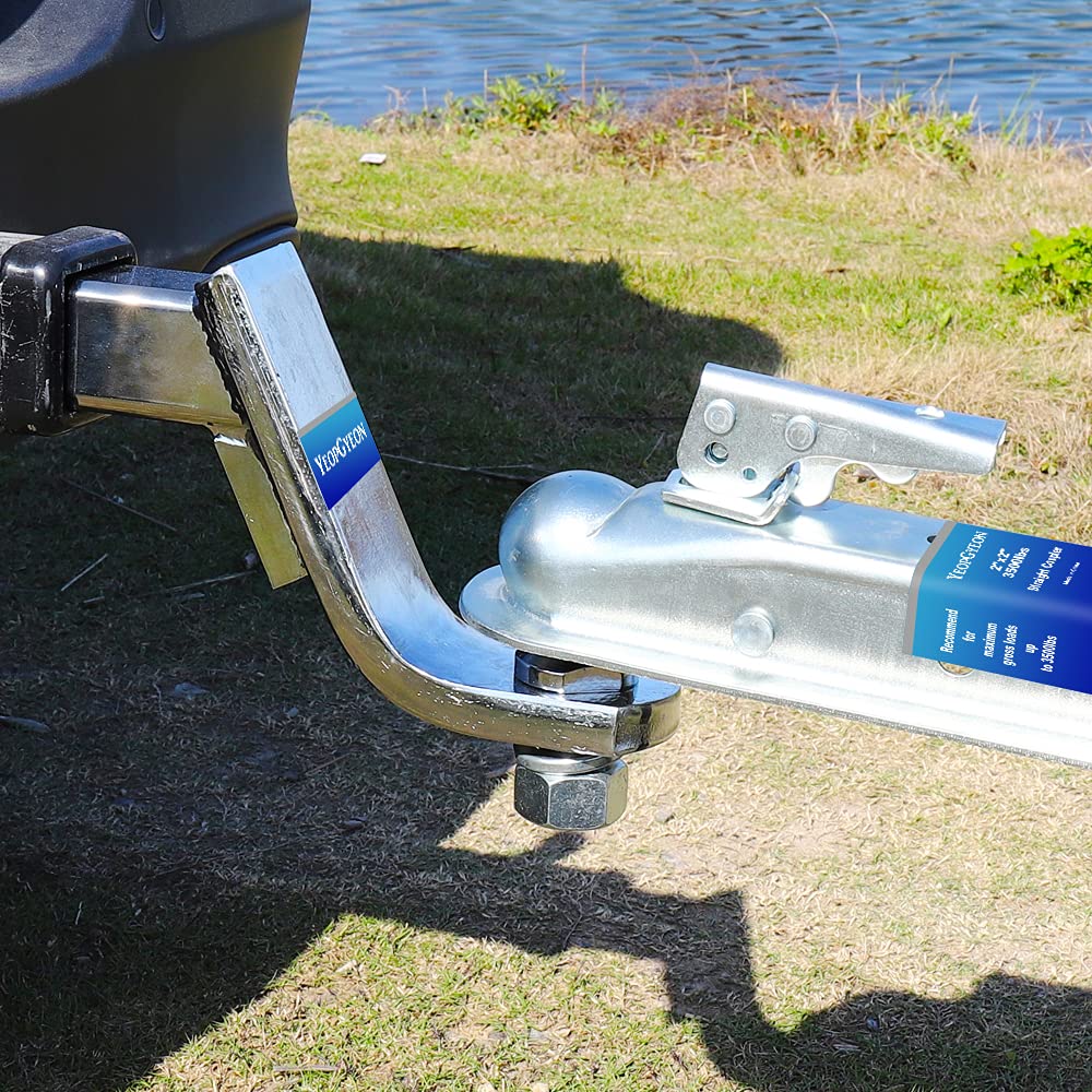 YEOPGYEON Straight Trailer Coupler for 1-7/8" Ball Size 2" Channel Size Capacity 2000LBS Zinc-Plated