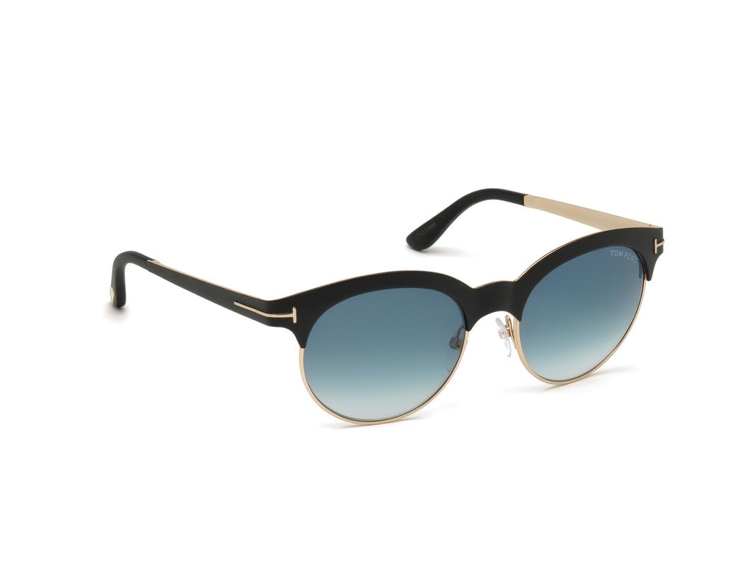 Tom Ford Oval Sunglasses TF438 Angela 05P Matte Black/Gold FT0438