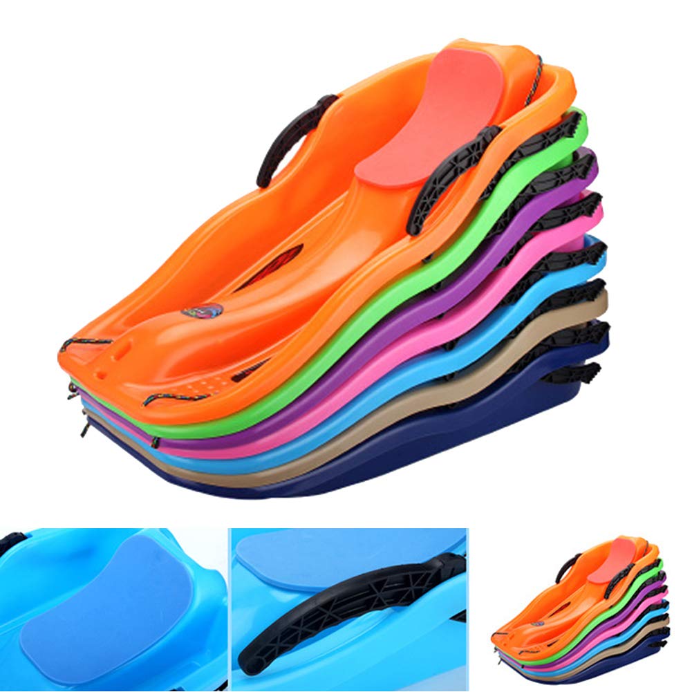Yimeezuyu Snow Sled Kids Toboggan Downhill Pull Sled Sand Grass Skiing Snowboard Boat Sleigh for Unisex Kids Adults