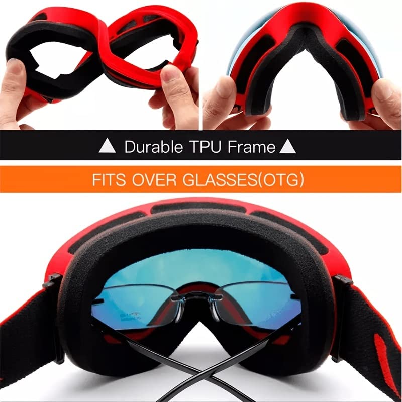VisBeaut Ski Goggles, OTG Snowboard Goggles Anti Fog UV Protection Lens, Polarized for Options