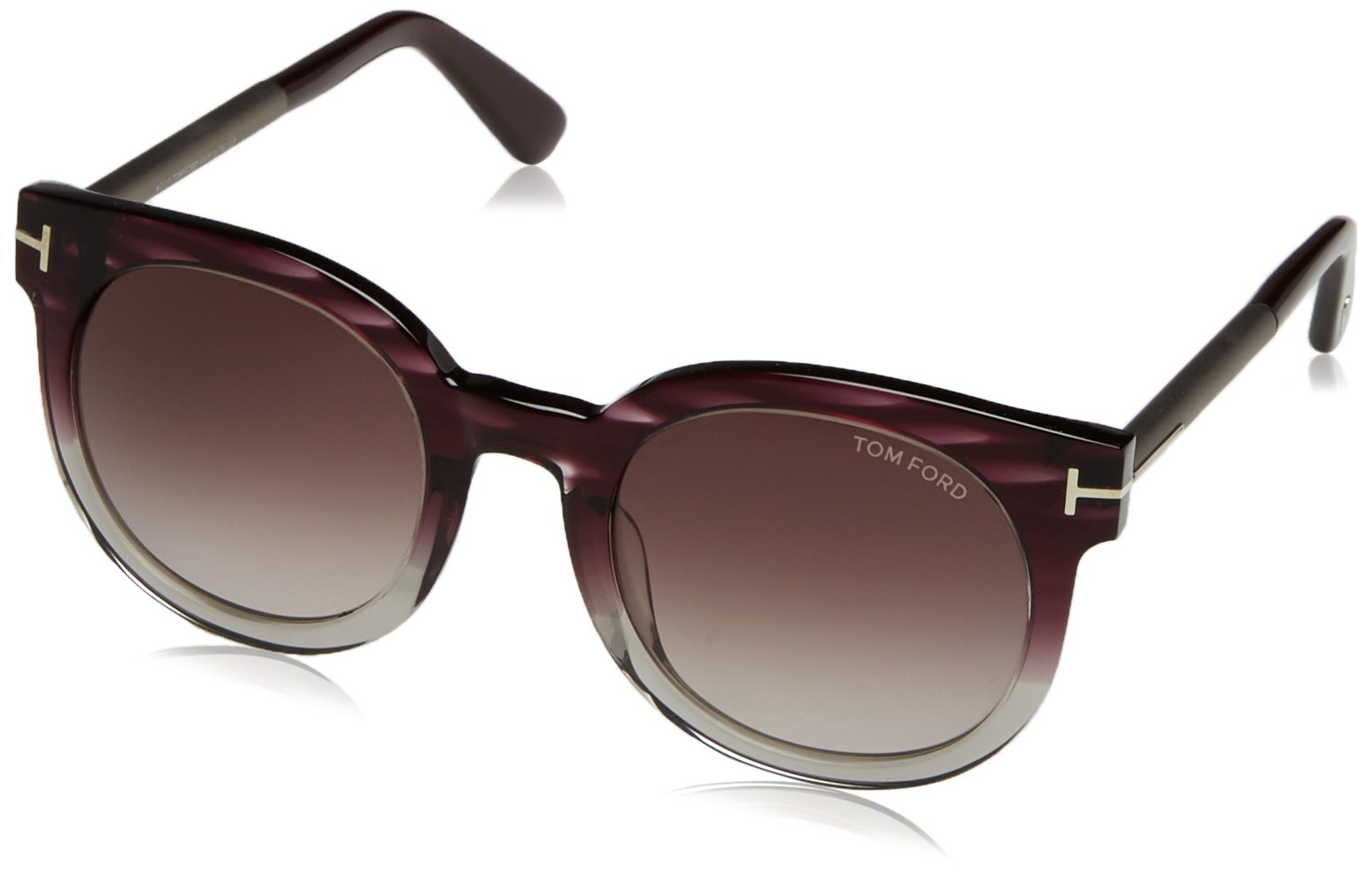 Tom Ford Oval Sunglasses TF435 Janina 83T Violet Melange/Ruthenium FT0435