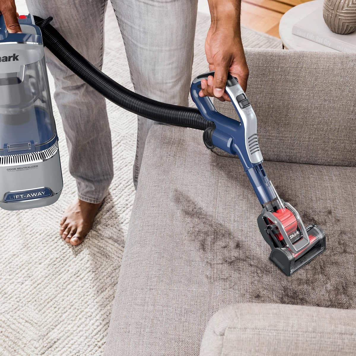 Shark UV900 Pet Performance Plus Lift-Away Upright Vacuum with DuoClean PowerFins HairPro and Odor Neutralizer Technology, Navy/Silver (Renewed)