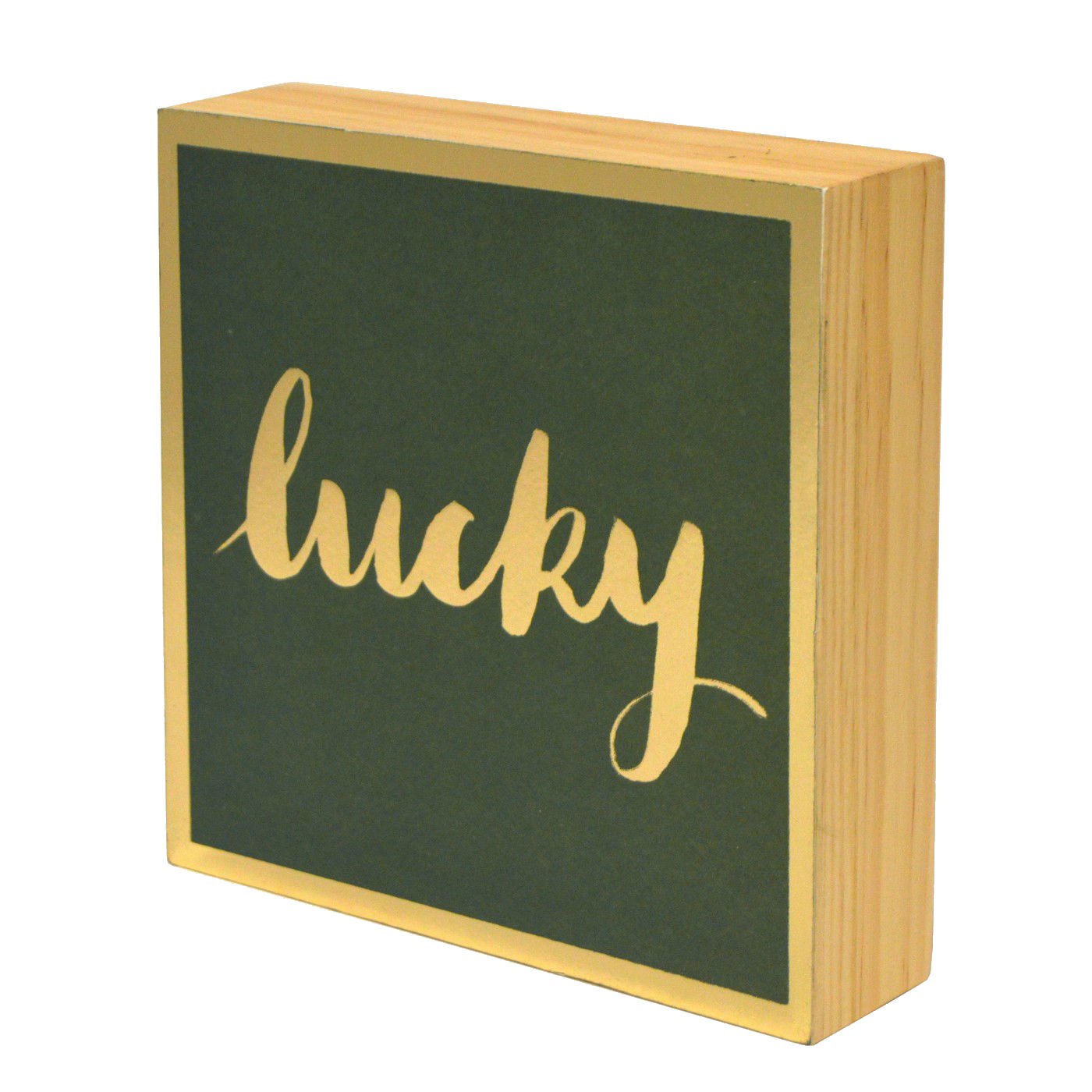 Threshold Lucky Wall Art Green/Tan 6.25"x6.25"
