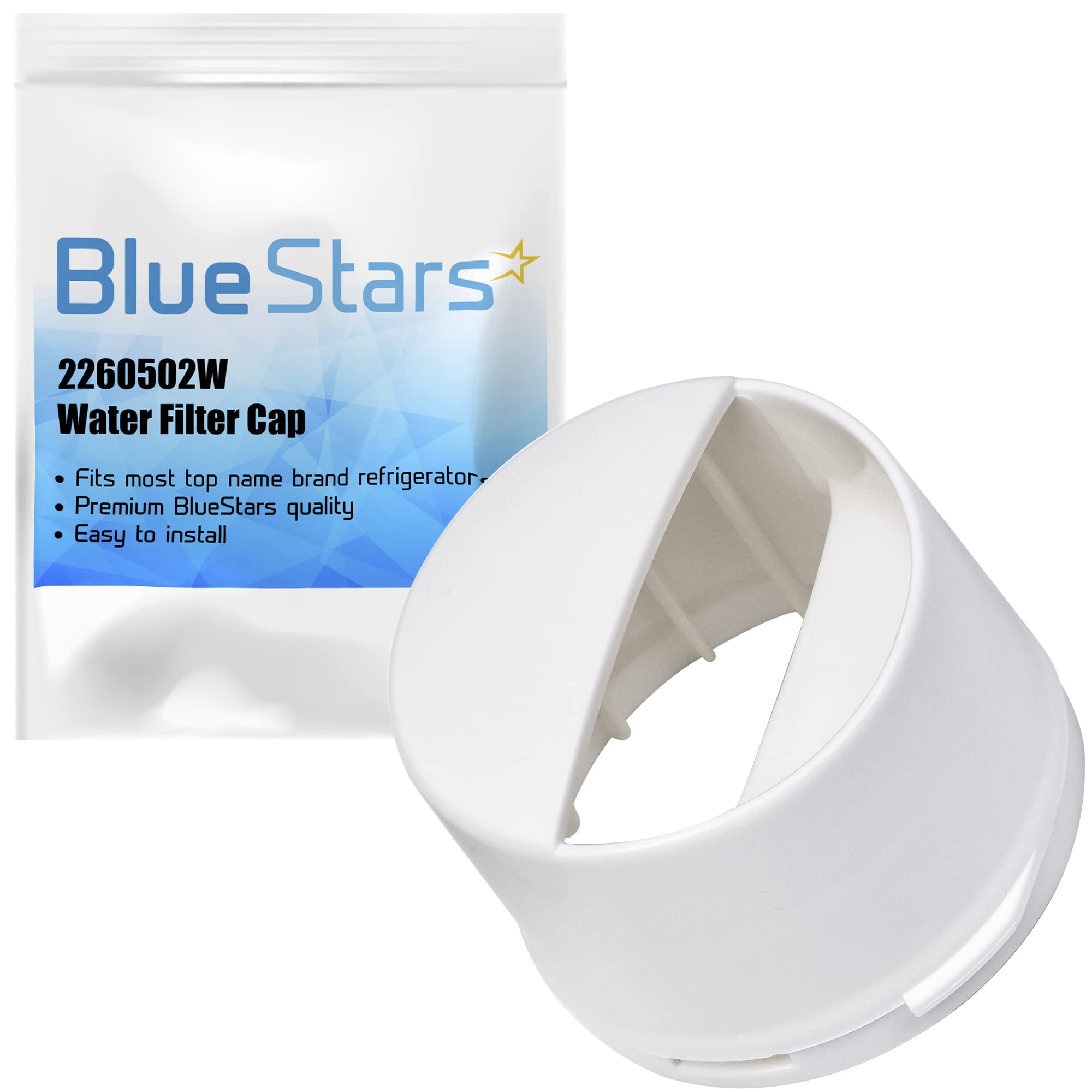 Ultra Durable WP2260518W 2260502W Refrigerator Water Filter Cap Replacement Part by BlueStars Fit For Whirlpool & Kenmore - Replaces 2260518W WP2260518WVP PS11739972 Whirlpool Water Filter Cap