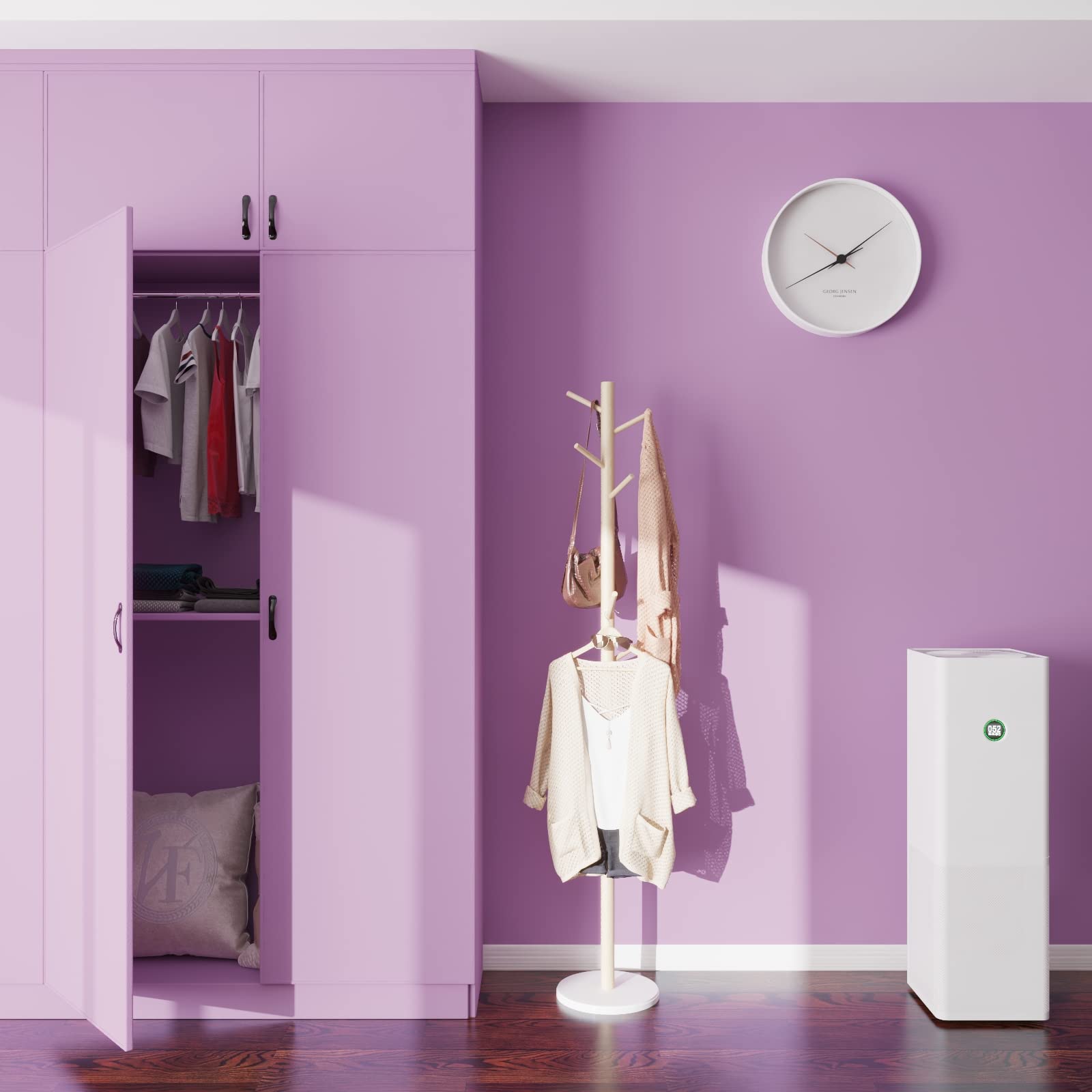 VIOPVERY Contact Paper 15.7"x393" Solid Light Purple Wallpaper Peel and Stick Wall Paper Waterproof Easily Removable Self-Adhesive Film Wall Covering for Kitchen Countertop and Cabinet Shelf