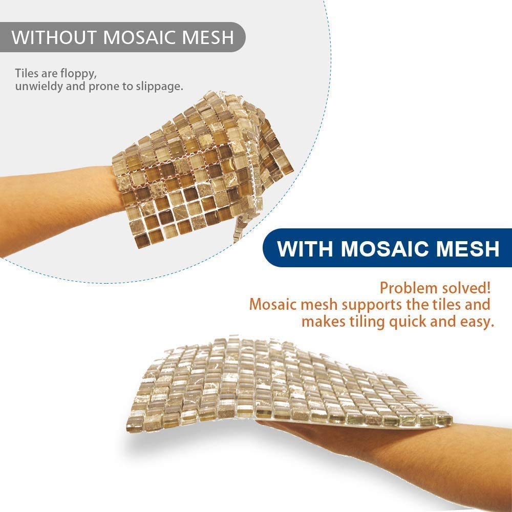 Uni-Green Mosaic Tile Mesh Back for Mosaic Installation in Kitchen & Bathroom 12X12"(11pcs/Pack)