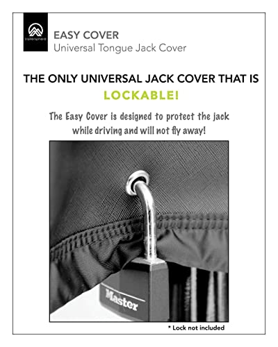 Trailersphere Easy Cover Universal Electric Tongue Jack Protective Cover for Trailer, RV, Camper, Sun and Waterproof