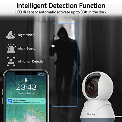 ViewHope Indoor Pet Security Camera - 2K WiFi Pet Camera, 2.4G & 5G Dual Band WiFi Indoor Security Camera 360, Pet Camera with Phone App, Dog Camera with Speaker, Indoor Cameras for Home Security
