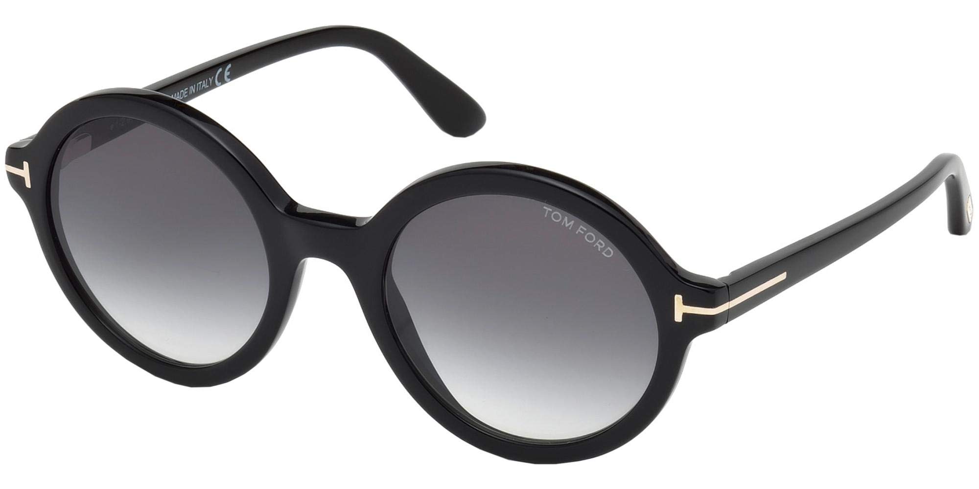 Tom Ford Unisex Adult FT0602 001 52 Sunglasses Black (Nero Lucido/Fumo)