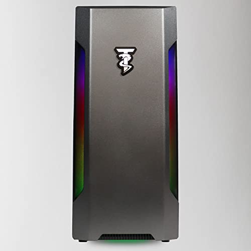 ViprTech Whiteout Gaming PC Desktop Computer - AMD Ryzen 5 5600G (12-Core 4.4Ghz), AMD Radeon RX Vega 7 Graphics, 16GB DDR4 RAM, 128GB NVMe SSD, 1TB HDD, WiFi, RGB, Win 10 Pro, Warranty, Black