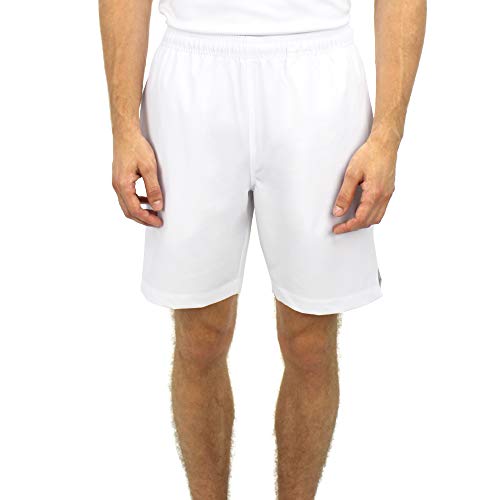 SAVALINO Sport Clothes Men's Tennis Shorts Material Wicks Sweat & Dries Fast S White