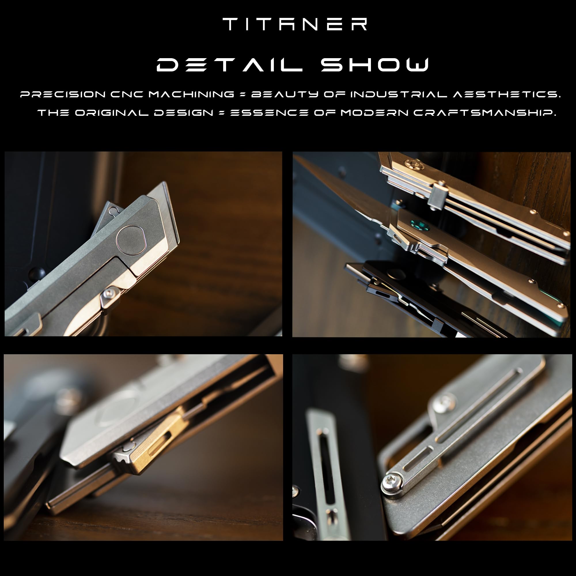 TITANER Raven Titanium EDC Folding Pocket Utility Knife - Box Cutter Suitable For Art Work, Outdoor, Hunting,Household tools (Stonewash)