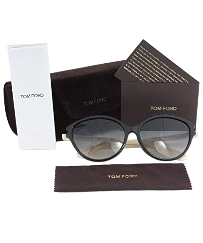 Tom Ford Women's TMF-SUNG-FT0342-05B-60 Designer Sunglasses, Black & Ivory