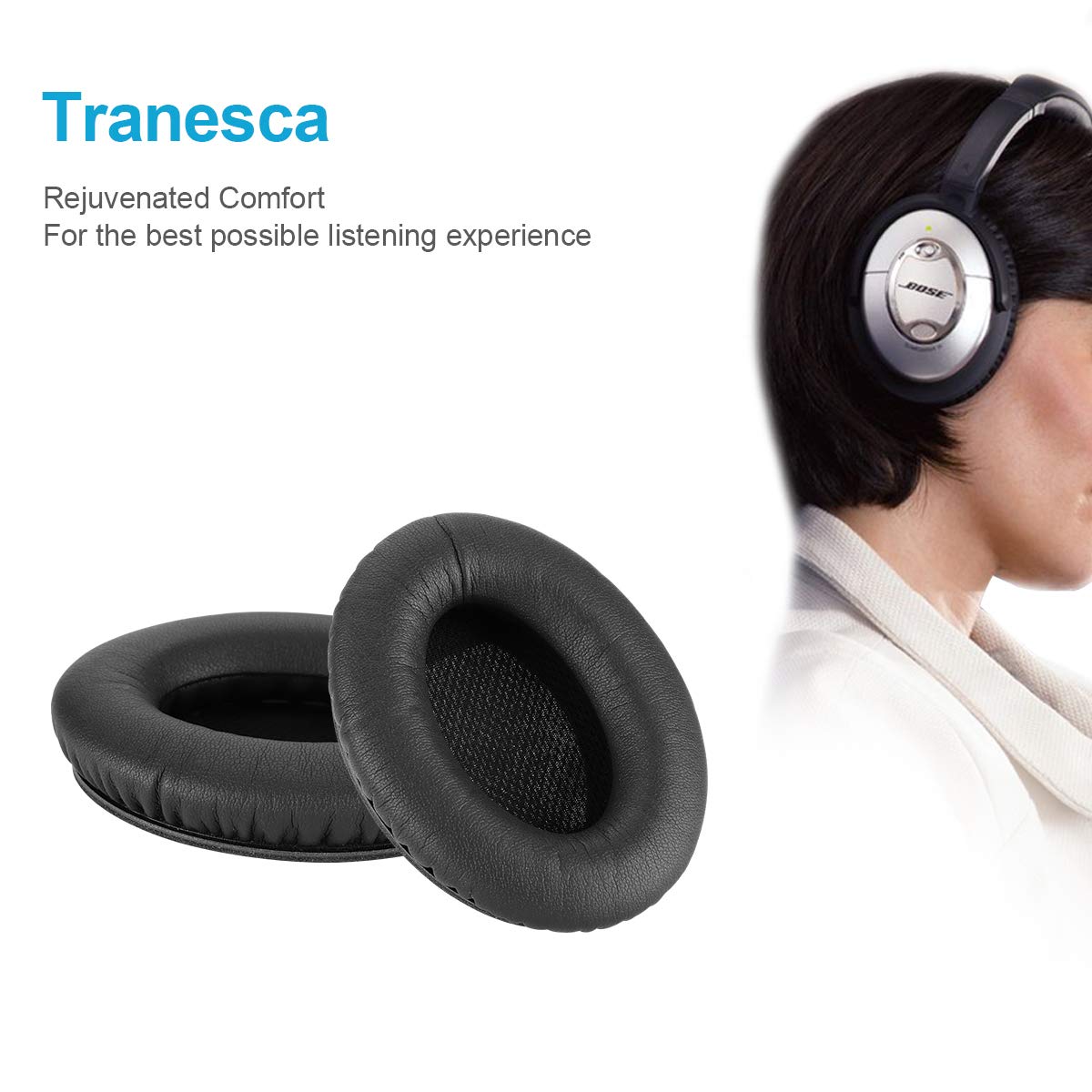 Tranesca Compatible Bluetooth Adapter Receiver for Bose quietcomfort 15 Headphone (Black)
