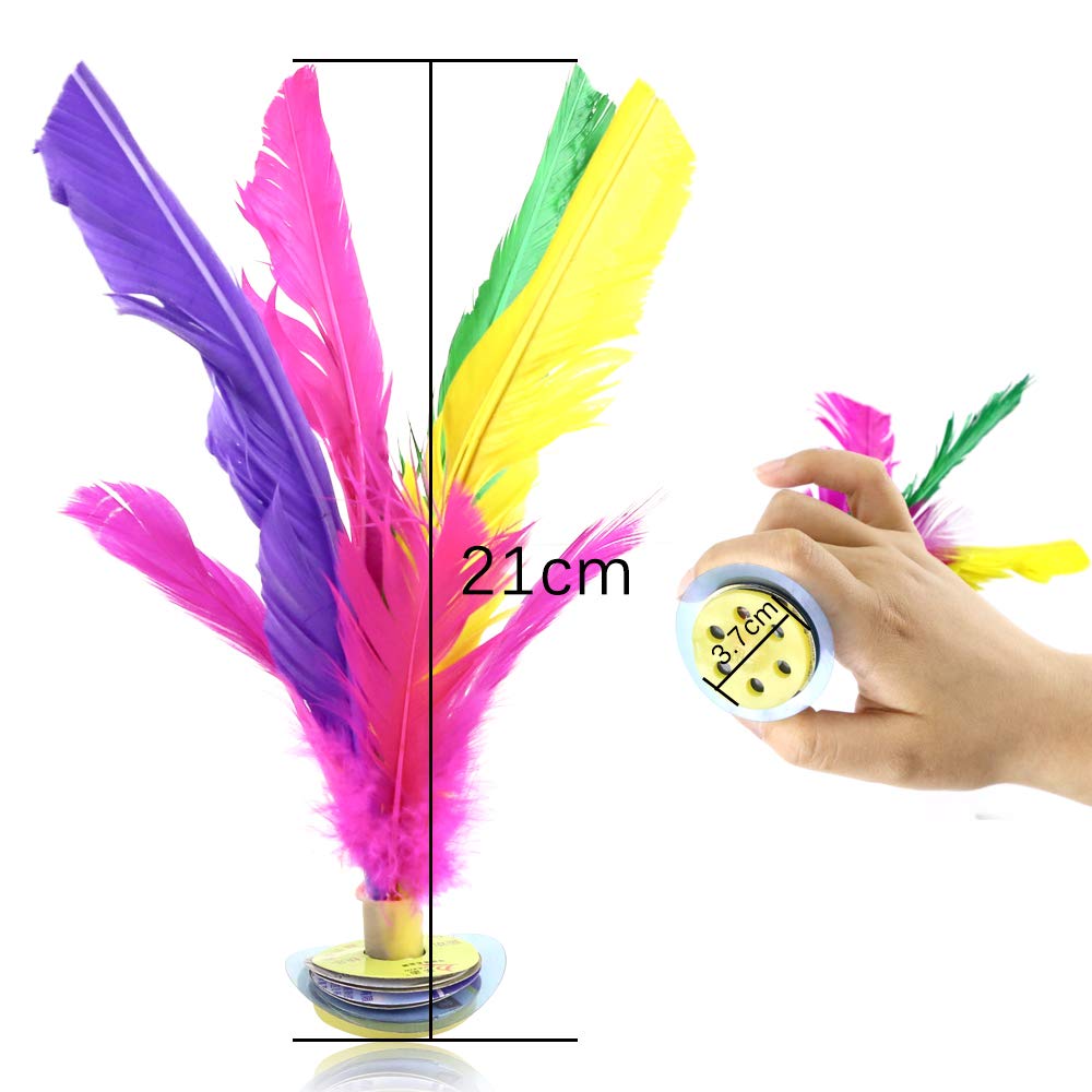 YG_Oline 10 Pack Colorful Kick Shuttlecock Chinese Jianzi, 8 inch Foot Sport Toy for Improving Leg Muscle Strength and Body Flexibility