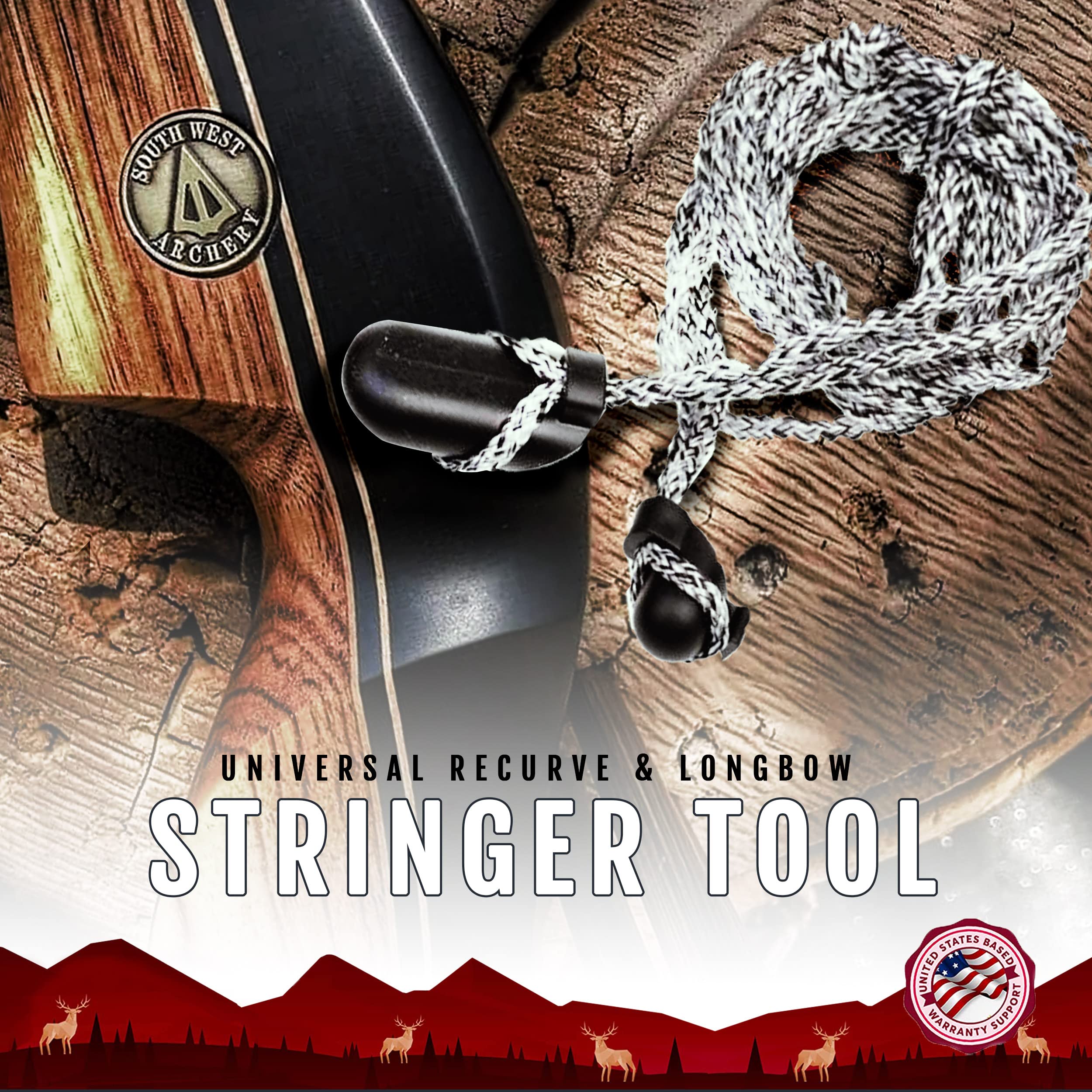 Southwest Archery Universal Recurve & Long Bow Stringer Tool – Instructional Video Link Included – Designed for All Bows Like The Samick Sage