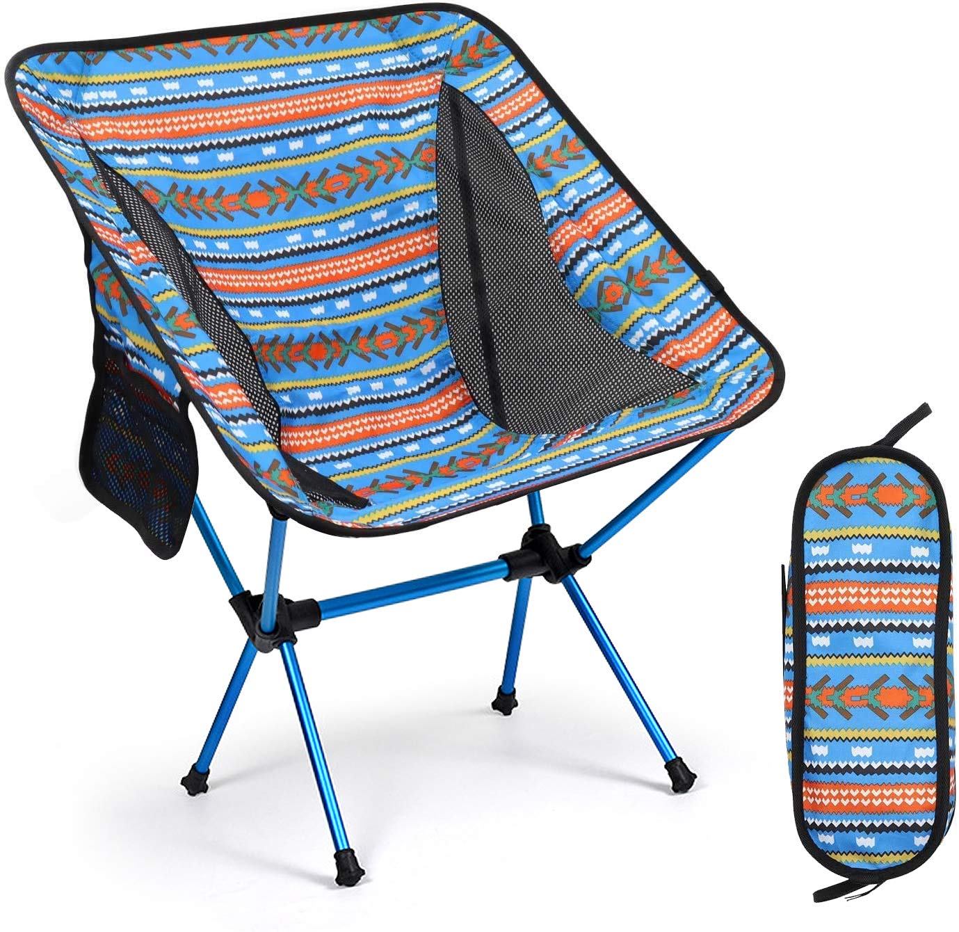 Ultralight Portable Folding Camping Chairs,Portable Compact for Outdoor Camp, Travel, Beach, Picnic, Festival, Hiking, Lightweight Backpacking (Blue)