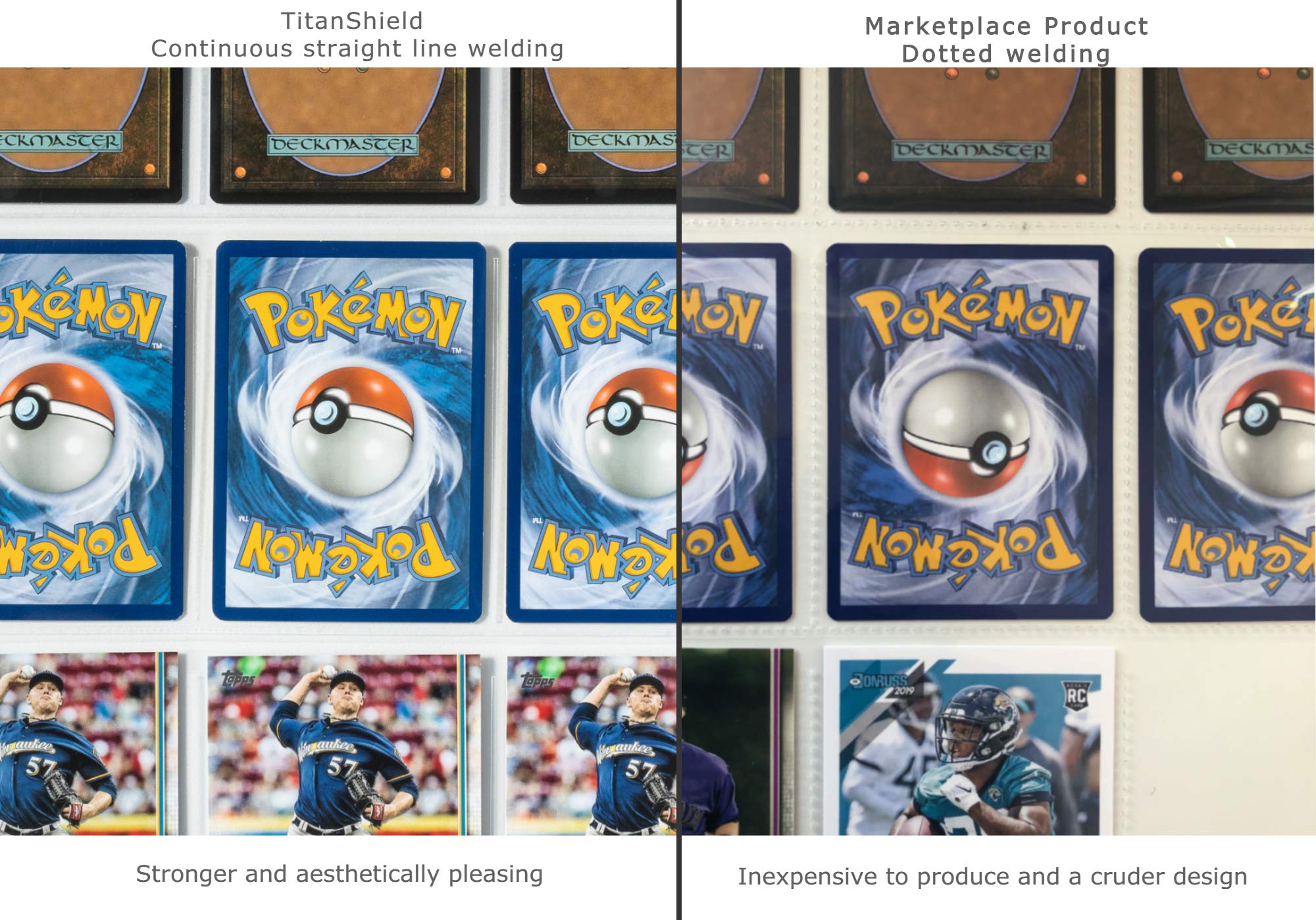 TitanShield (50 Pages) 9-Pocket Trading Card Sleeve Pages for Cards