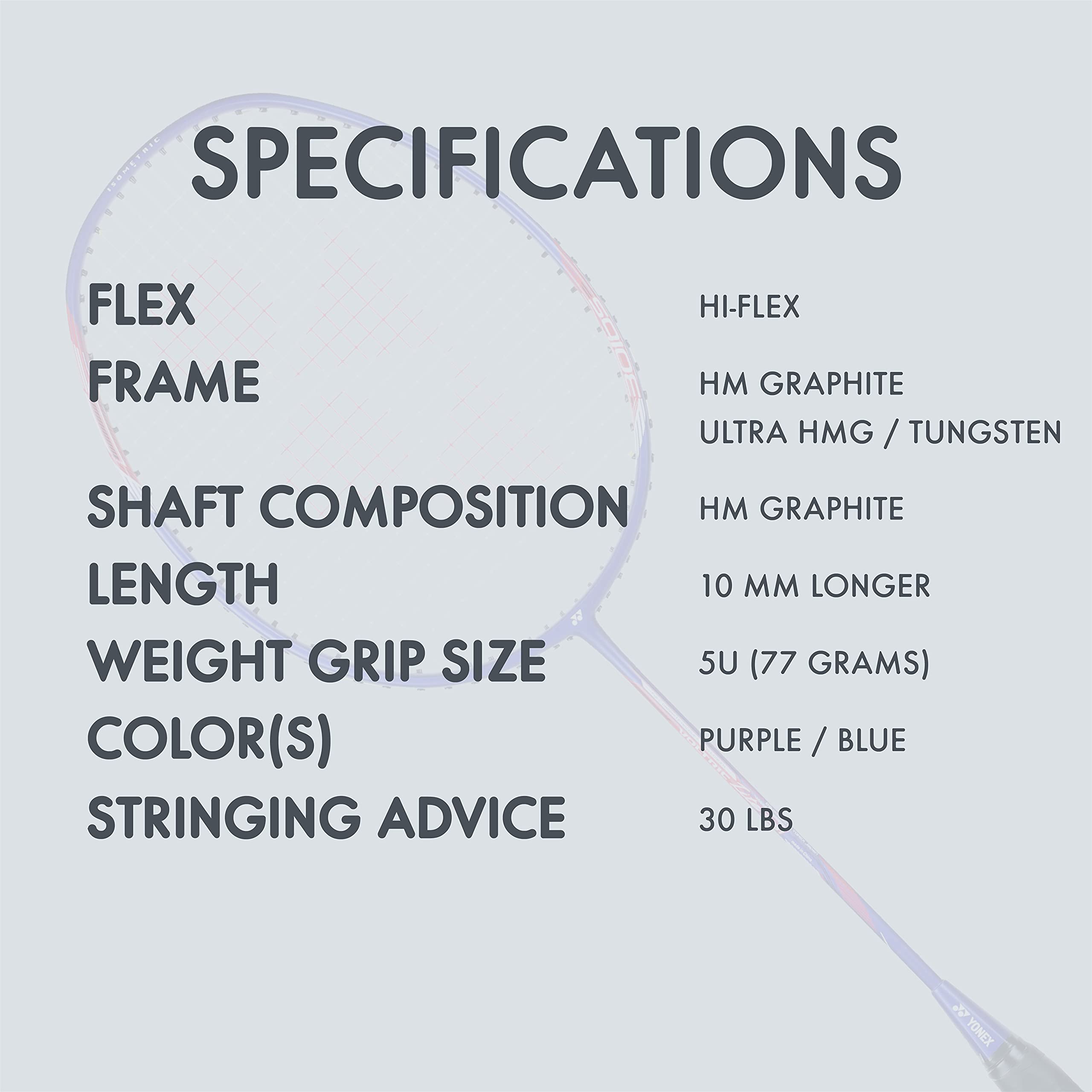 YONEX Voltric Lite 25i Graphite Strung Badminton Racket with Full Racket Cover (Blue) | for Intermediate Players | 77 Grams | Maximum String Tension - 30lbs