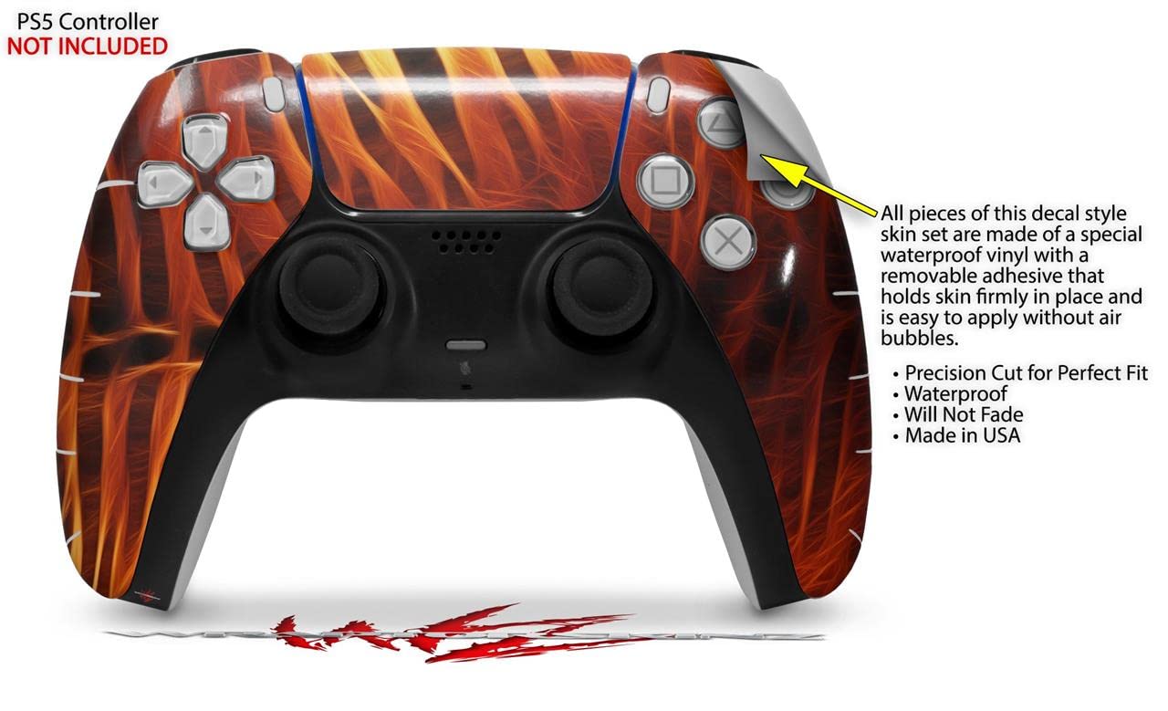 WraptorSkinz Skin Wrap compatible with Sony PS5 DualSense Controller Fractal Fur Tiger (CONTROLLER NOT INCLUDED)