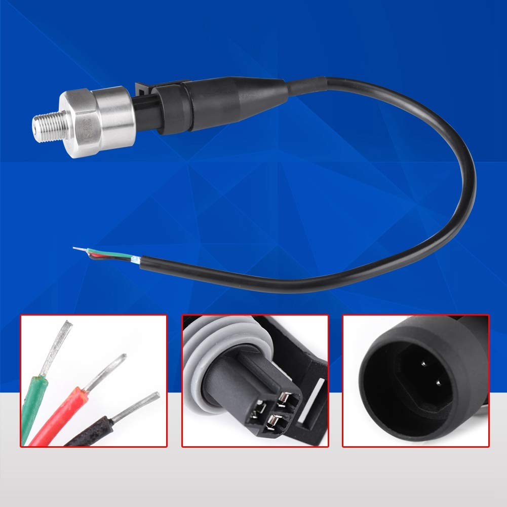 Water Pressure Transducer,1/8NPT Thread Stainless Steel Pressure Transducer Sender Sensor 30/100 /150/200/300/500 psi for Oil, Fuel Air, Water