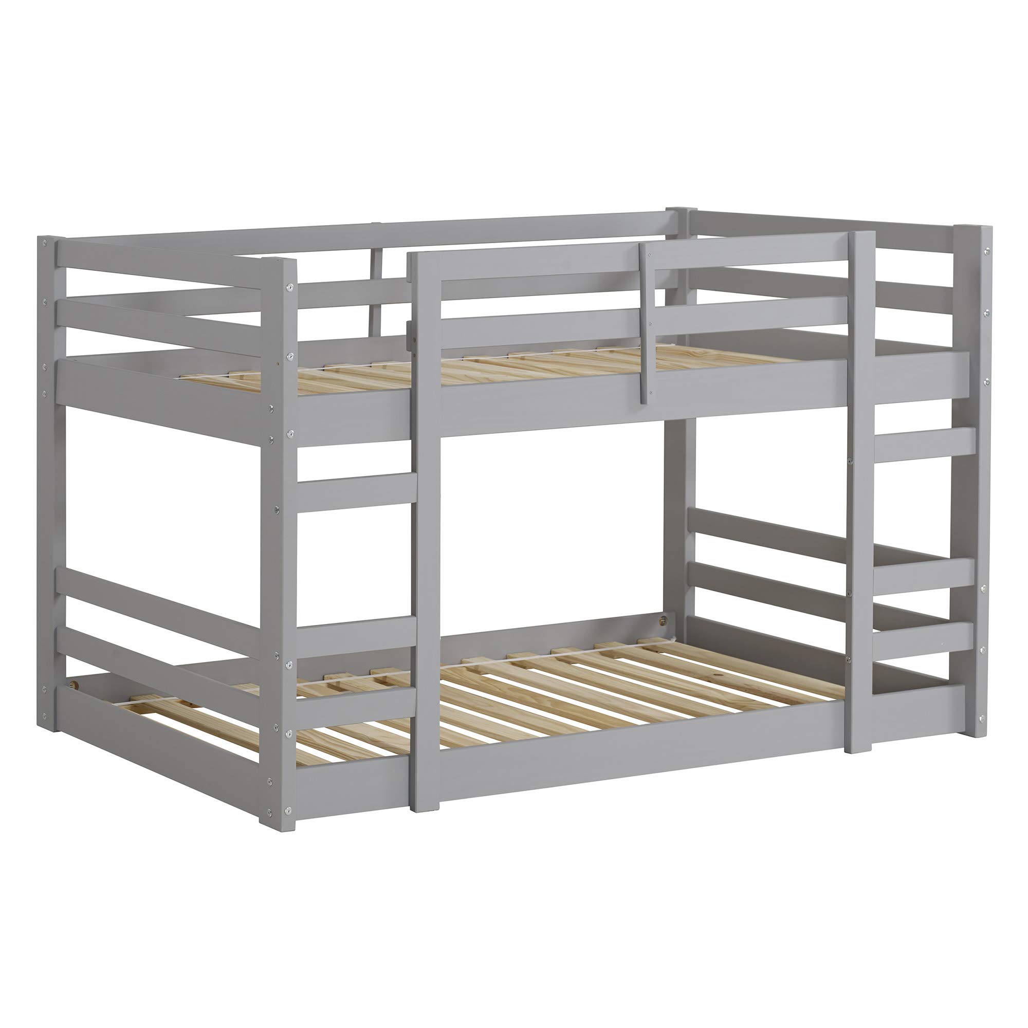 Walker Edison Alexander Classic Solid Wood Stackable Jr Twin over Twin Bunk Bed, Twin over Twin, Espresso