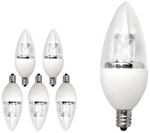TCP 15W Equivalent LED Decorative Torpedo Candelabra Base Light Bulbs, Non-Dimmable, Soft White (6 Pack)