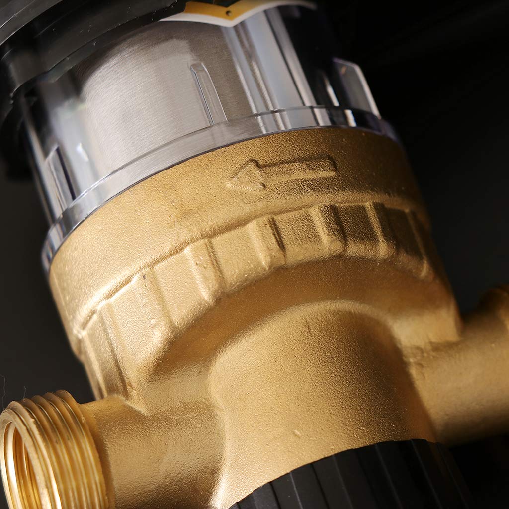 Water Prefilter System, Stainless Steel Brass Whole House Spin Down Pre-Filter to Remove Sediment, Rust, Sand, Well Water Sediment Pipe Filter - 0.75inch