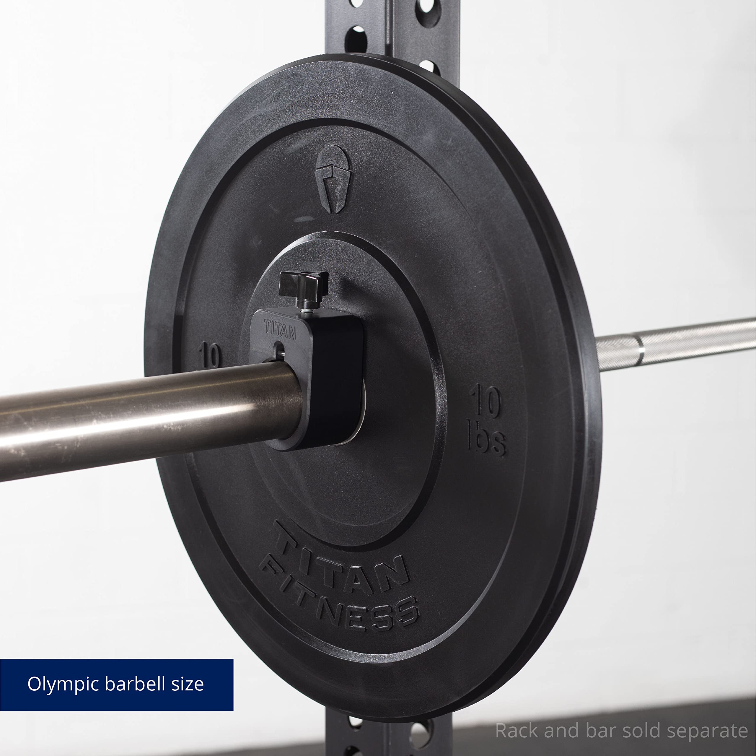Titan Fitness Pair 10 LB Black Economy Olympic Bumper Plates, Rubber with Steel Insert