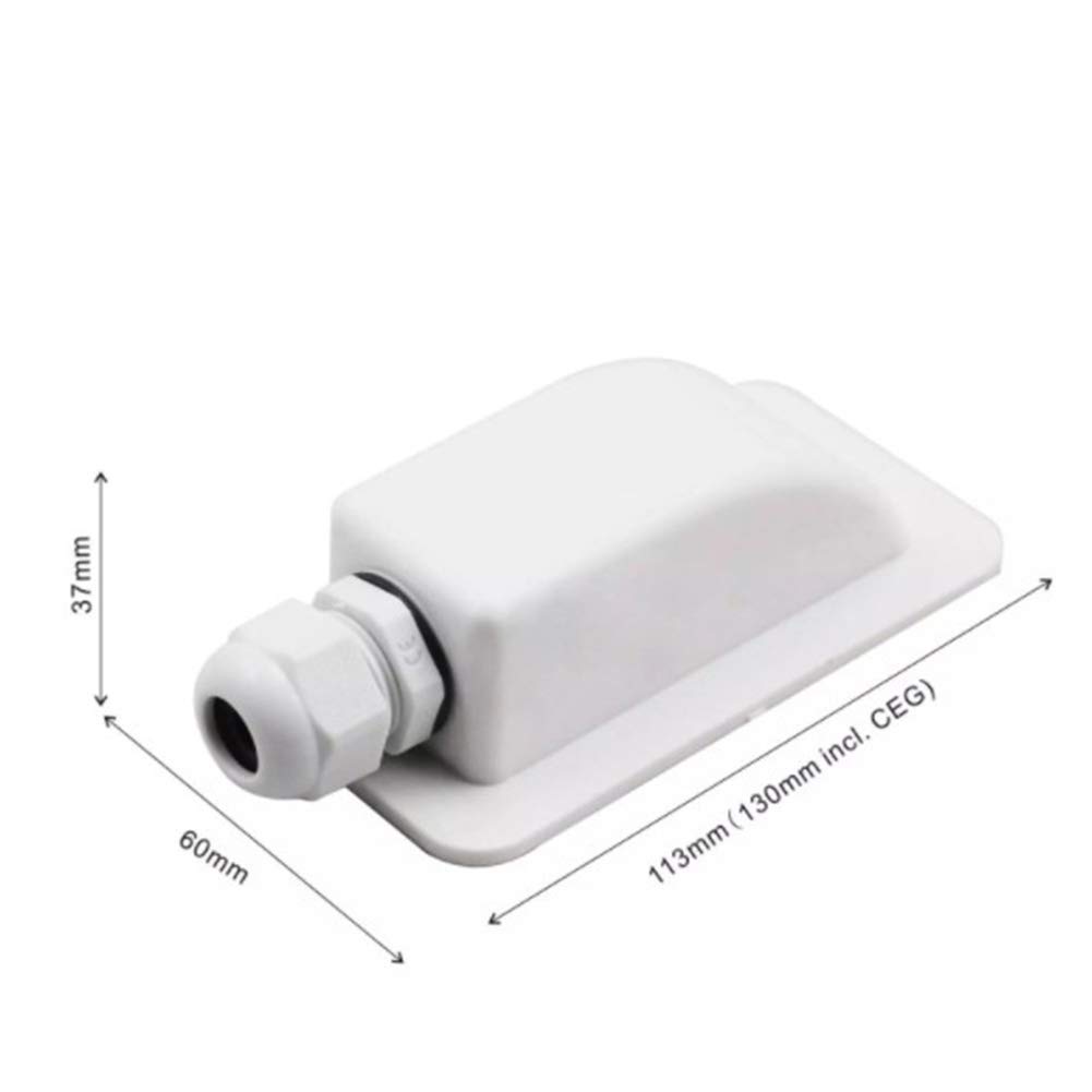 Waterproof Solar Panel Cable Entry Gland Single Hole UV Resistance Roof Cable Gland Box for RV Caravan Boats Yachts (White)