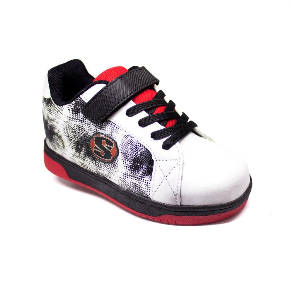 Proskate K-Speed 2 Wheels Skate Sneakers (White, Black, Red, us_footwear_size_system, little_kid, numeric, medium, numeric_4)