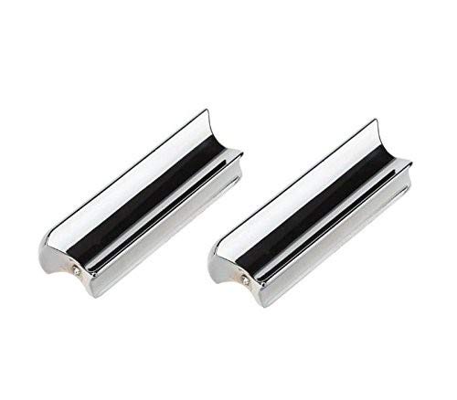 Timiy 2Pcs Silver Stainless Steel Hawaii Electric Guitar Guitar Bass Lap Slide Bar Stick Silver Tone