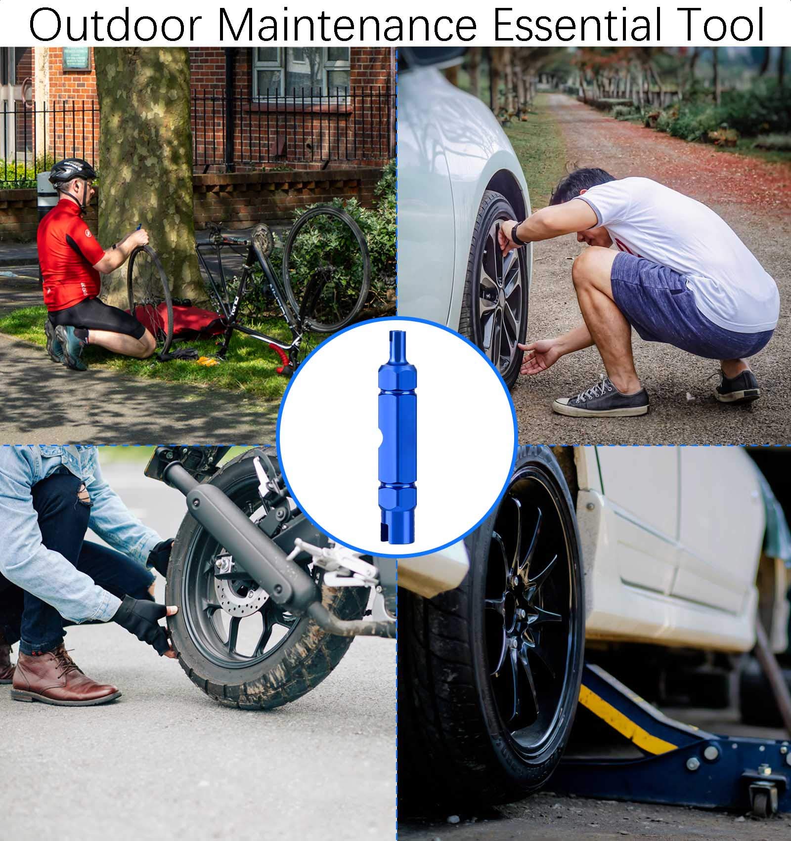 VANICE Valve Core Remover Tool Presta Schrader Tire Valve Repair Tool for Bicycle, Cars, SUV, Bike, Motorcycles Tyre/Blue