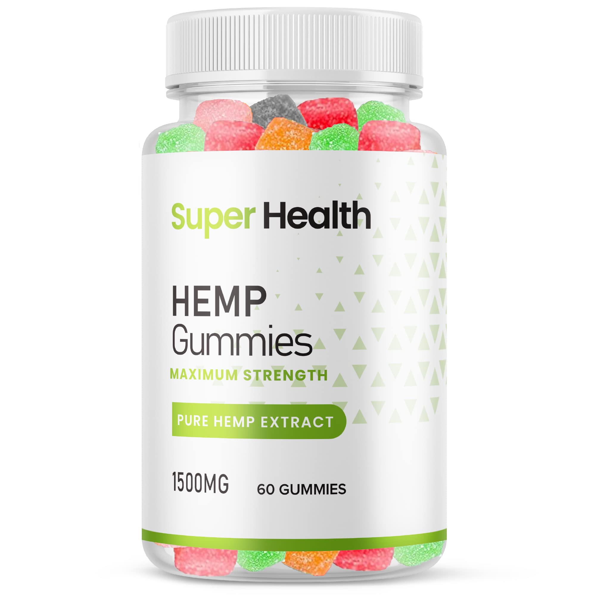 Super Health Hemp Gummies - Official Formula - Super Health Gummies Extra Strength with 25mg Per Gummy and 1500mg per Bottle, Assorted Flavors Gummies Maximum Strength New Formula 2023 (60 Gummies)