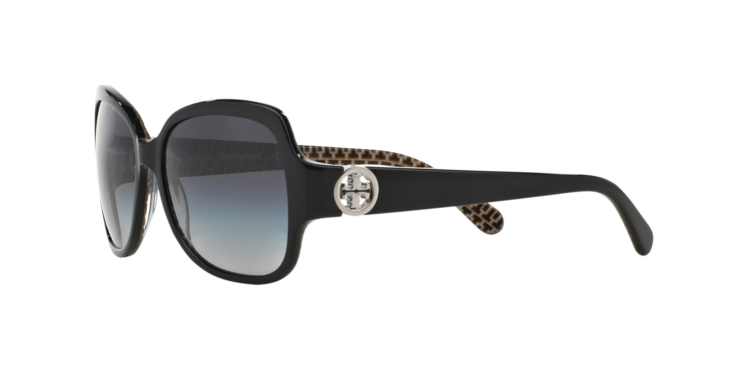 Tory Burch Sunglasses - TY7059 / Frame: Black Stitch Lens: Grey Gradient