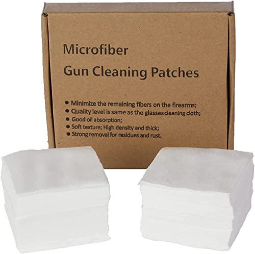 YOURBORE Gun Cleaning Patches Microfiber Cloth Square 2" 50mm 200 Counts for Handgun Shotgun Cleaning 9mm 357cal to 45caliber