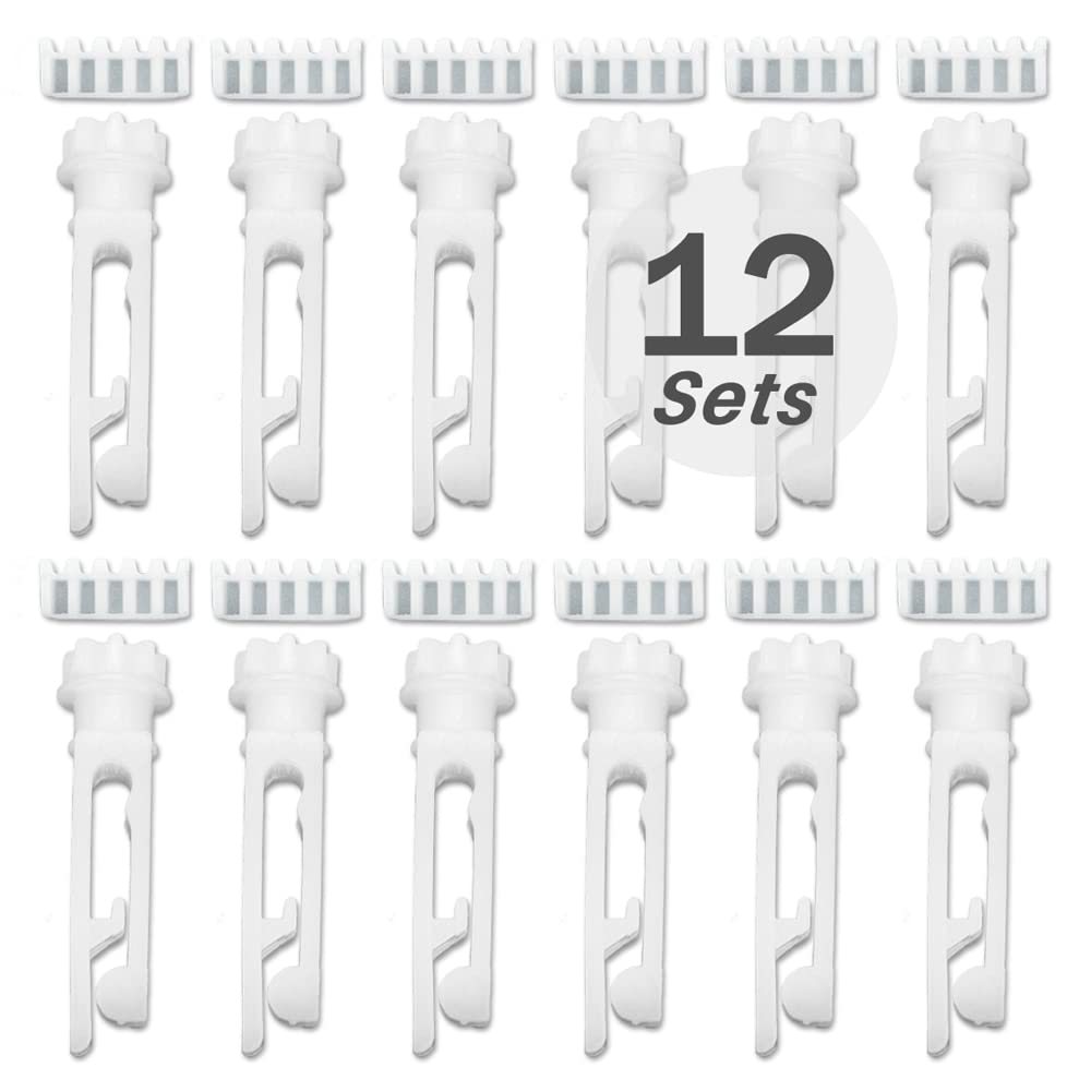 Smatagee 12Sets Vertical Window Blind Stem and Gear for Vanes Carrier of 3-1/2" or 5" Vertical Blinds Components Used for Headrail,Carrier Stem Vertical Blinds Curtain Accessories