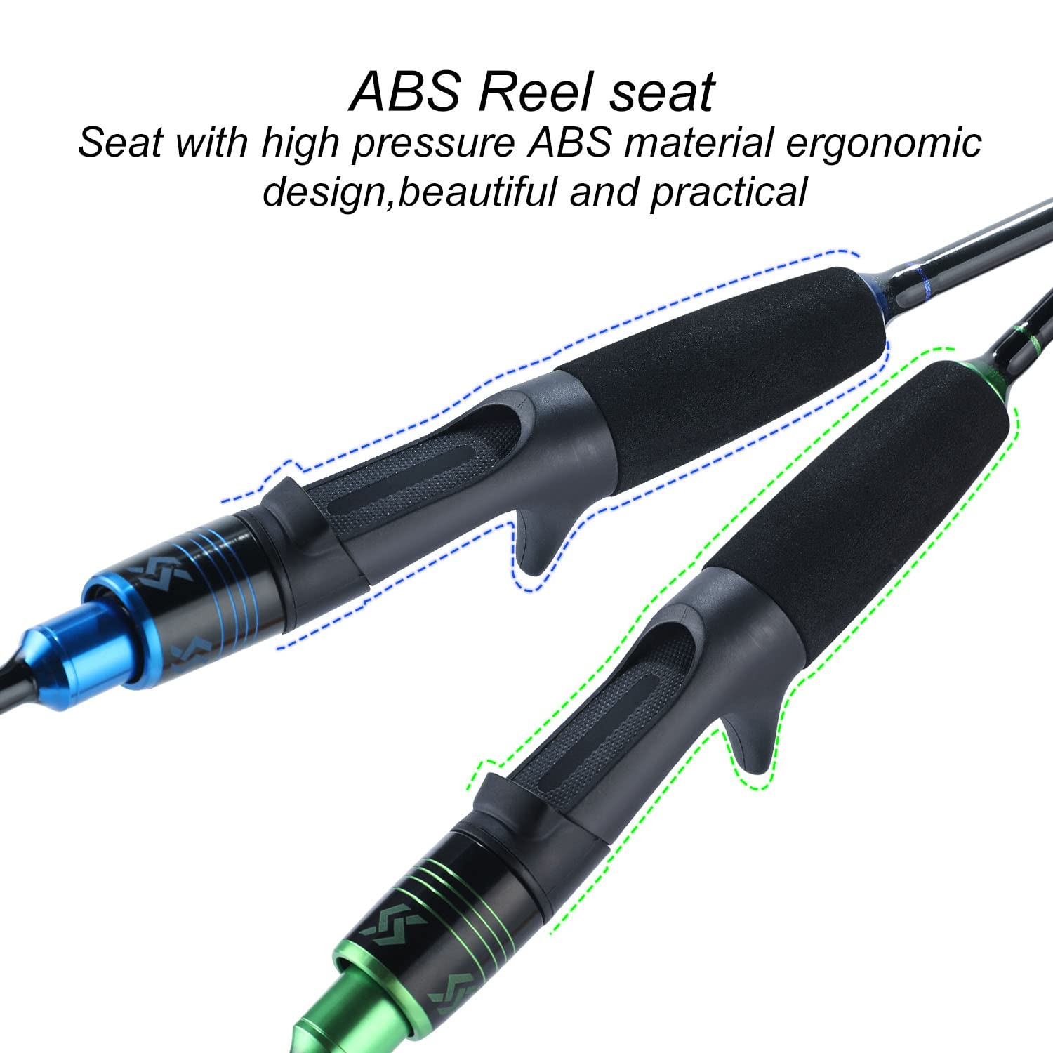 Sougayilang Fishing Rods Ultra-Sensitive Carbon Spinning Rods Blanks with Comfort EVA Grip Rod Handle 2 Pieces Trout Rod