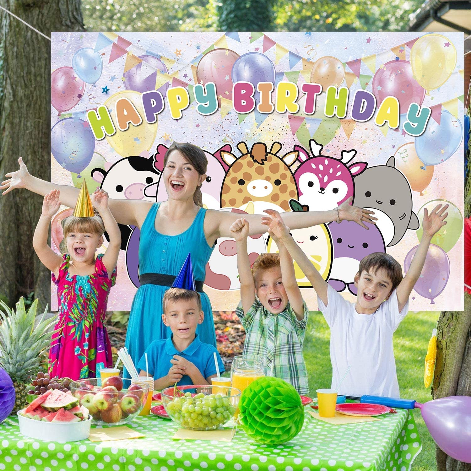 𝓢𝓺𝓾𝓲𝓼𝓱𝓶𝓪𝓵𝓵𝓸𝔀𝓼 𝓟𝓪𝓻𝓽𝔂 𝓑𝓪𝓬𝓴𝓭𝓻𝓸𝓹 5X3FT Squad Theme Backdrop for Girls Boys Kids Birthday Party Decorations Swuishmellow Party Supplies for Photography Banner Backgrounds