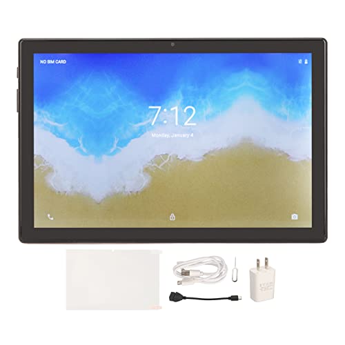 Zyyini Octa Core Tablet, Gold 8GB RAM 128GB ROM 100‑240V 10.1 Inch HD Tablet 5G WiFi 8MP Front 13MP Rear Camera for Working (US Plug)