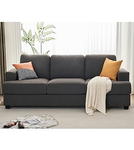 VanAcc 89 inch Sofa, Comfy Sofa Couch with Extra Deep Seats, Modern Sofa- 3 Seater Sofa Couch for Living Room Apartment Lounge, Grey Bouclé