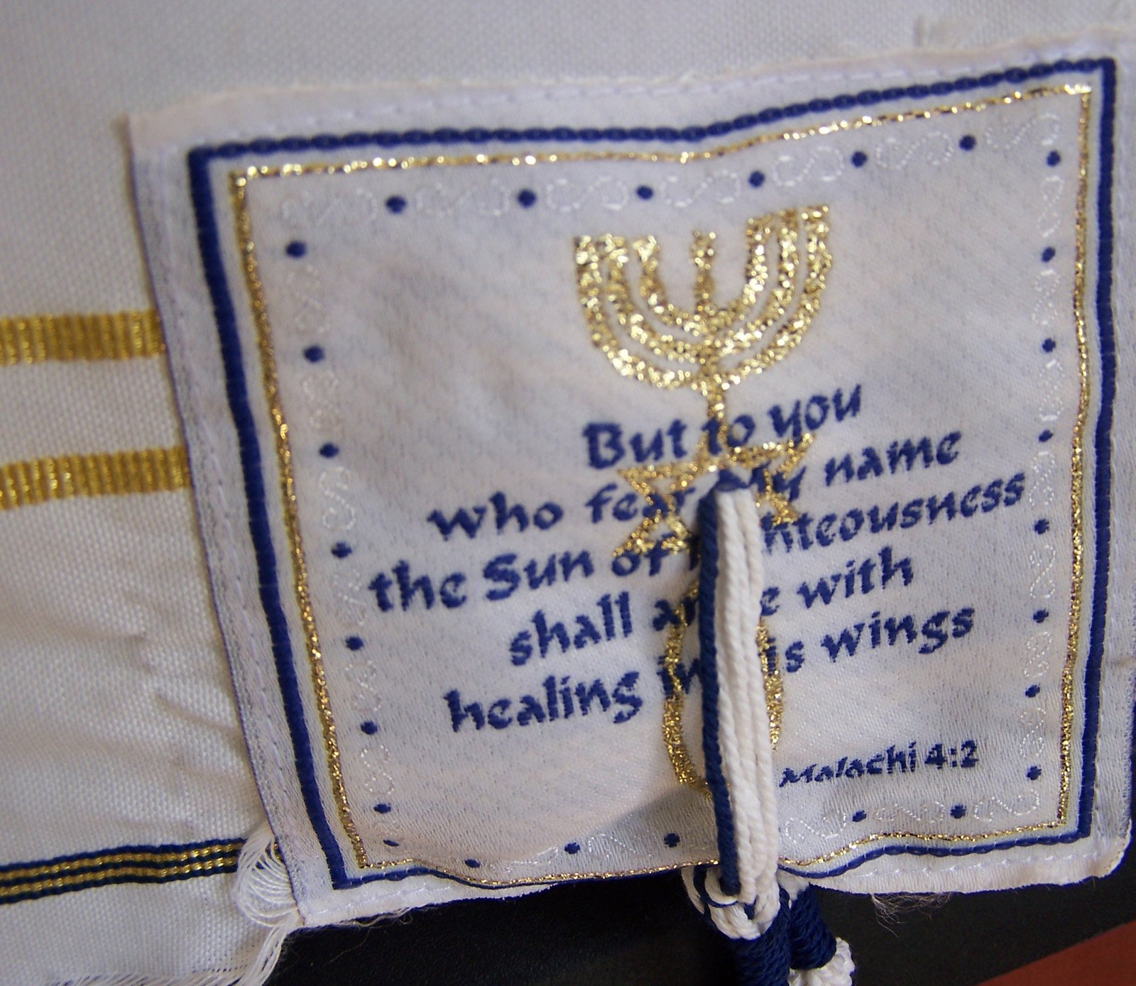 Shofars From Afar Navy Blue Messianic Tallit Talit Prayer Shawl 72" x 22" w/Matching cloth zipper bag - Designed by Dr. Rick Kurnow