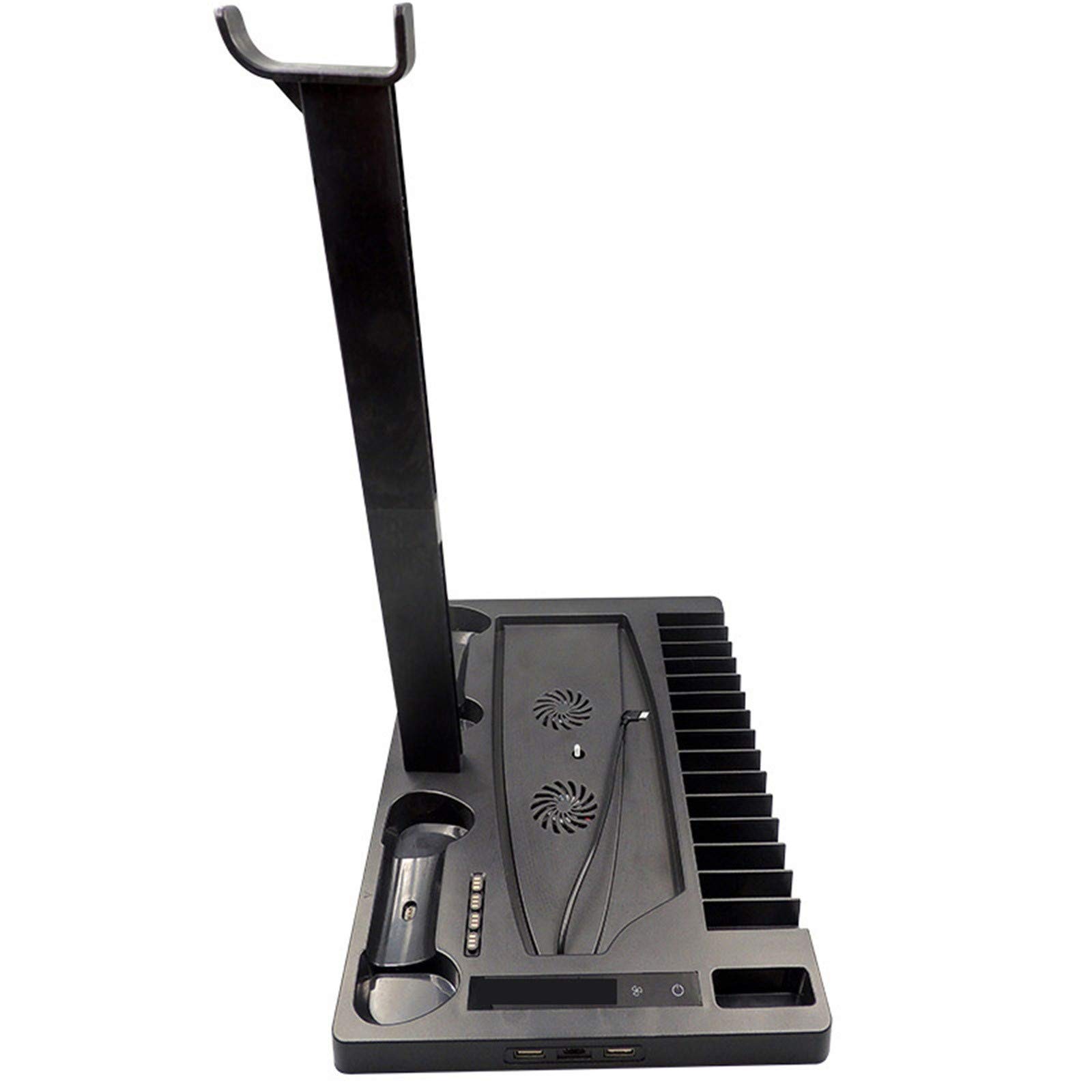 Vertical Stand for PS5 Digital Edition/Ultra HD Console with Cooling Fan and Controller Charging Station, Display Charging Stand for PS5