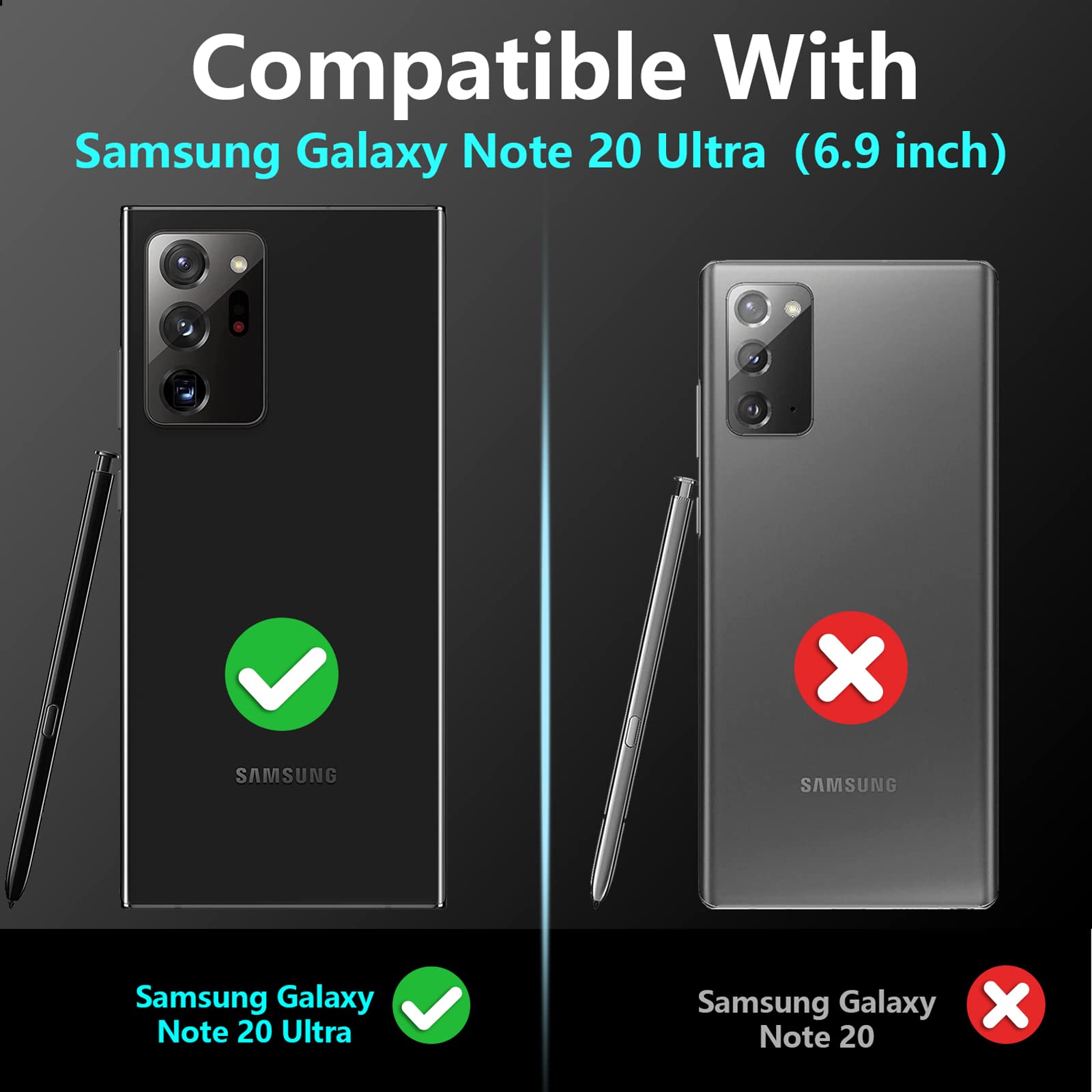 Temdan for Samsung Galaxy Note 20 Ultra Case Waterproof, Built in Screen Protector 360° Full Body Heavy Duty Shockproof IP68 Waterproof Note 20 Ultra Case for Samsung Note 20 Ultra 5G 6.9" Black