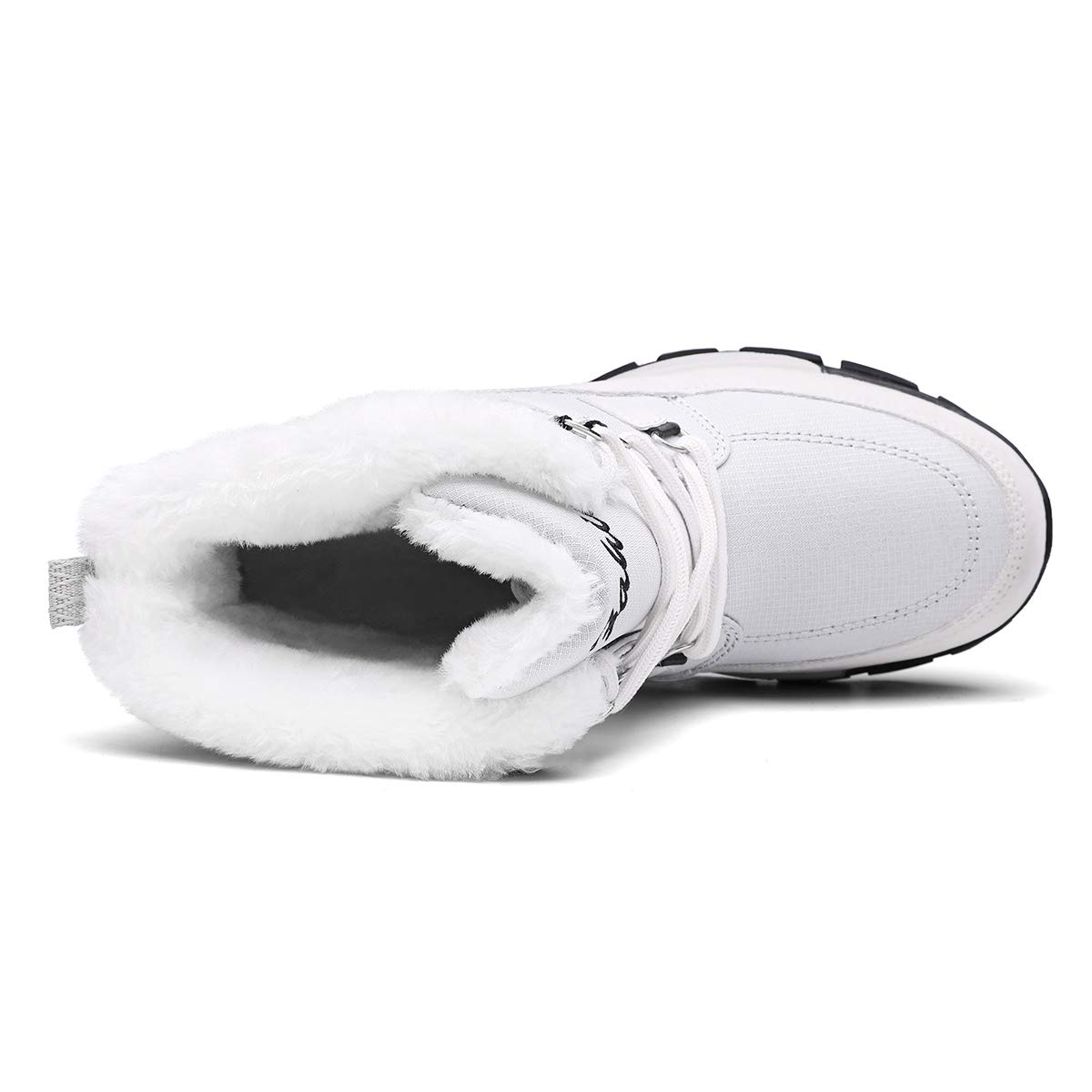 Womens Mid-Calf Snow Boot Women's Winter Warm Fur Plush Lightweight Ankle Boots Lady Resistance Cold Shoes Memory Foam(Grey,6.5 Women/5.5 Men